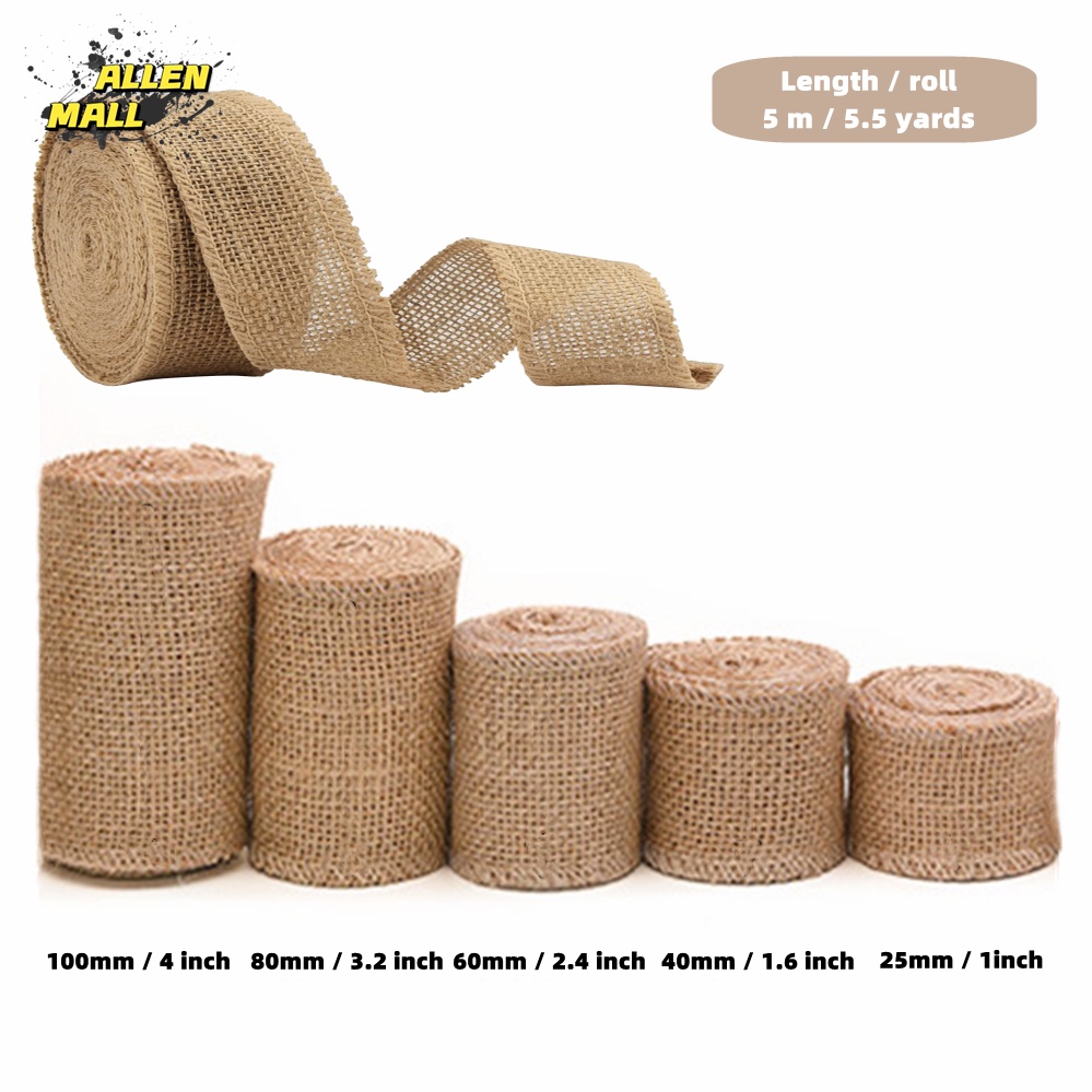 (5meters/roll) Natural Jute Burlap Lace/Ribbon Lace Trim Edge/Party ...