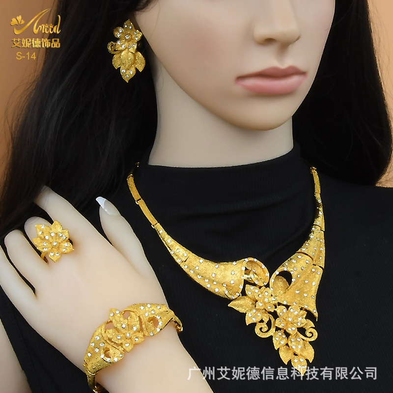 Dubai Jewelry sets Ethiopian Necklaces Earrings Ring Bangle African ...