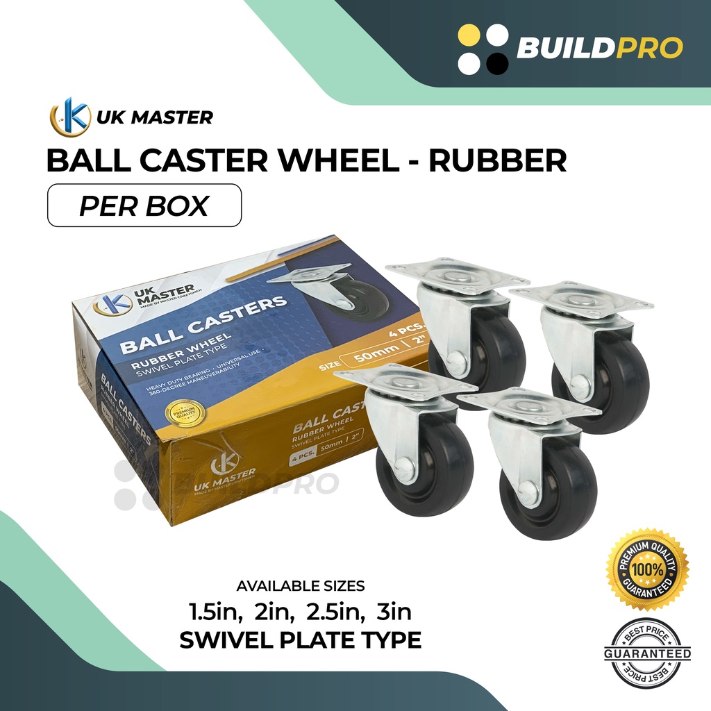 UK MASTER Caster Wheel / Rubber (Per Box) | Shopee Philippines