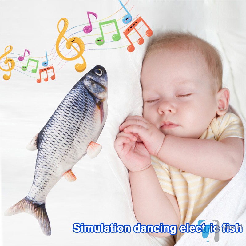 Flopping Fish Moving Fish Plush Toy With Light and Sound Realistic ...