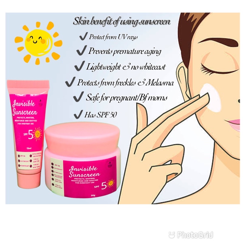 Invisible Sunscreen/Sunblock SPF 50 KOREAN formula. | Shopee Philippines