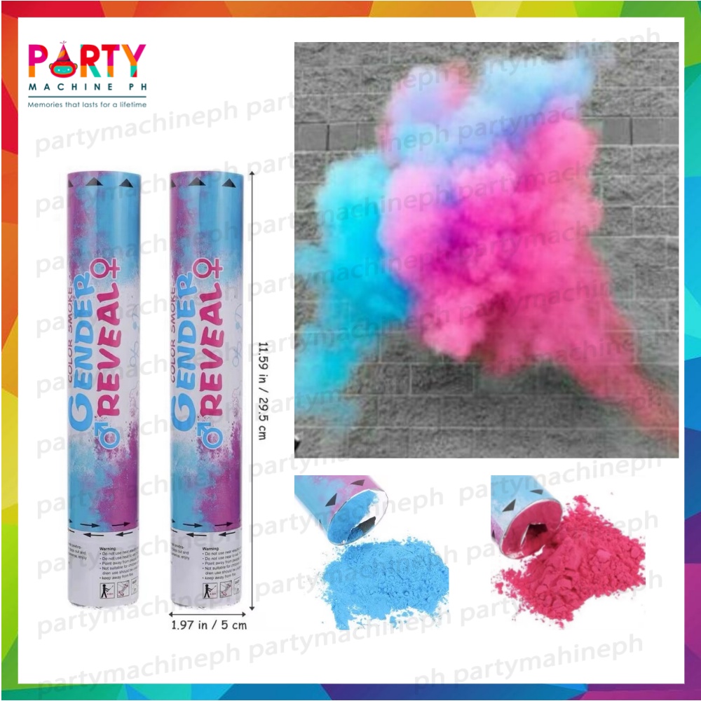 Gender Reveal Smoke Poppers with Confetti / Colored Smoke Poppers ...