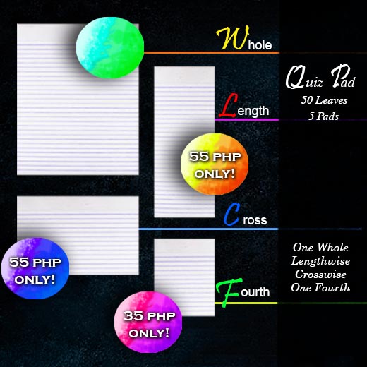 Intermediate Quiz Pad - Whole Half OneForth (5Pads) 50 Leaves | Shopee ...