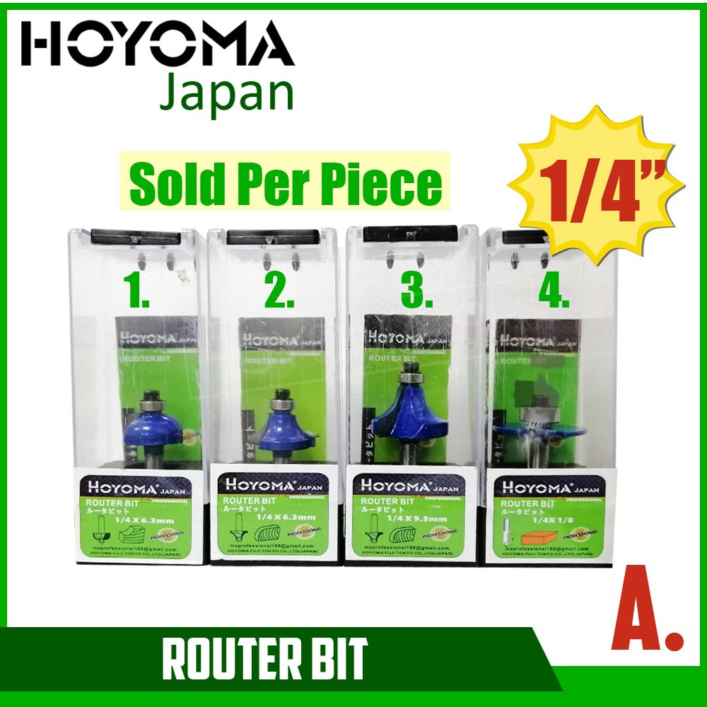 HOYOMA Router Bits Sold Per Piece 1/4" - hoyomaph | Shopee Philippines