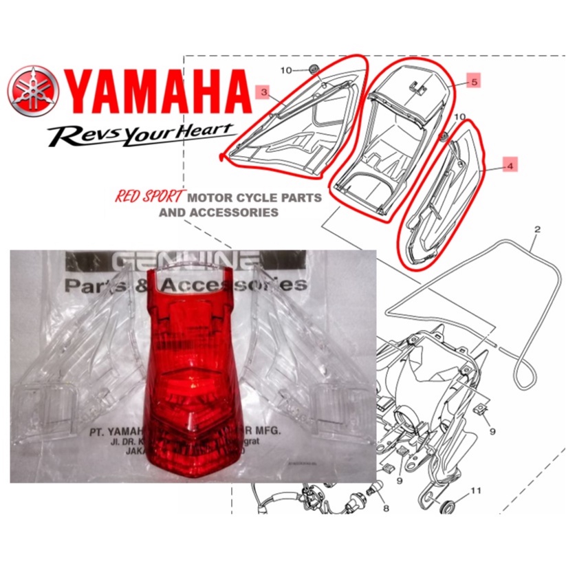 TAIL LIGHT LENS for MIO SOUL I 125 / GT YAMAHA GENUINE | Shopee Philippines