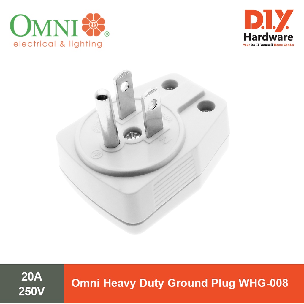 Omni Heavy Duty Ground Plug 20A 250V WHG-008 | Shopee Philippines