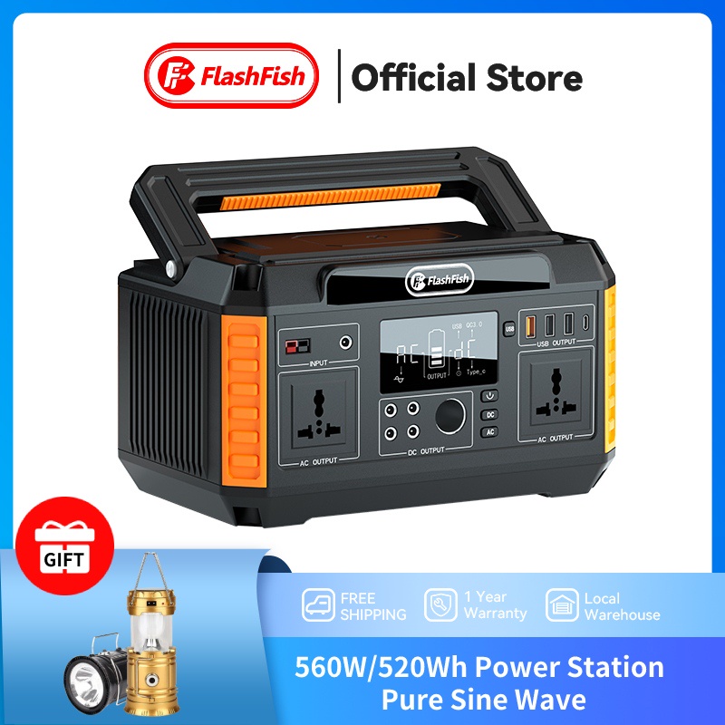 FlashFish 220V 560W Power Station Portable Solar Generator for Home ...