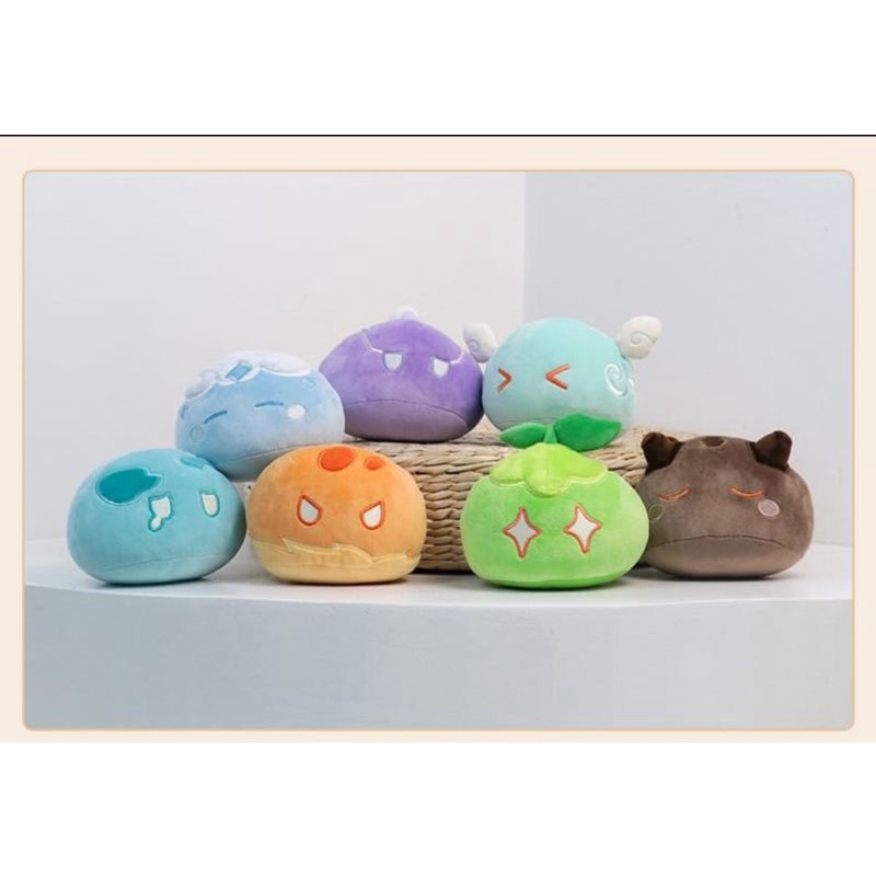 (Ready)Official Mihoyo Genshin Impact Anemo Geo Plush Mud Slime Toy ...