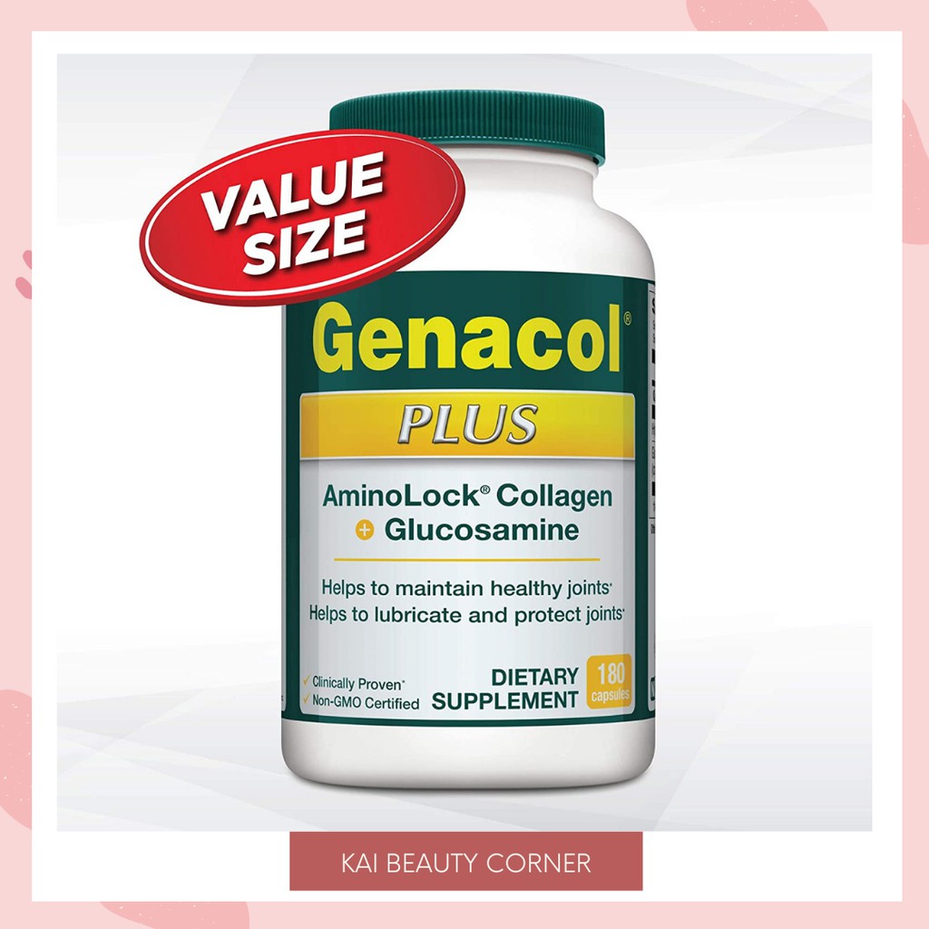 Genacol Plus (180 CAPSULE) 2in1 AminoLock Collagen with Glucosamine ...