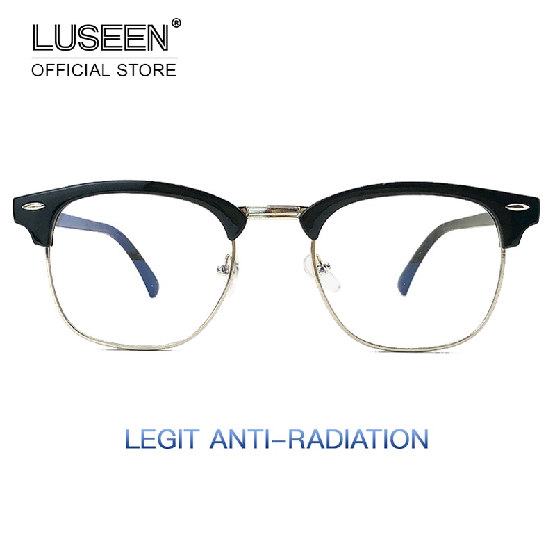 LUSEEN Eyewear Square Anti Radiation Replaceable Lens for Men and Women ...