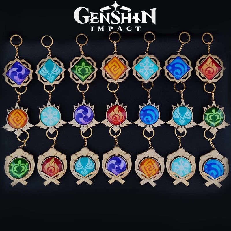 4 style luminous Genshin impact keychain Inazuma eye of god luminous ...