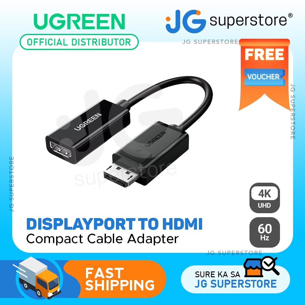 UGREEN 4K 60Hz DisplayPort Male to HDMI Female Cable Unidirectional Adapter | 70694 | JG ...