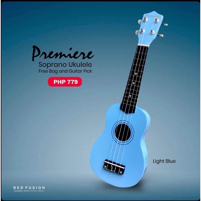 Premiere Soprano Ukulele (Light Blue) | Shopee Philippines