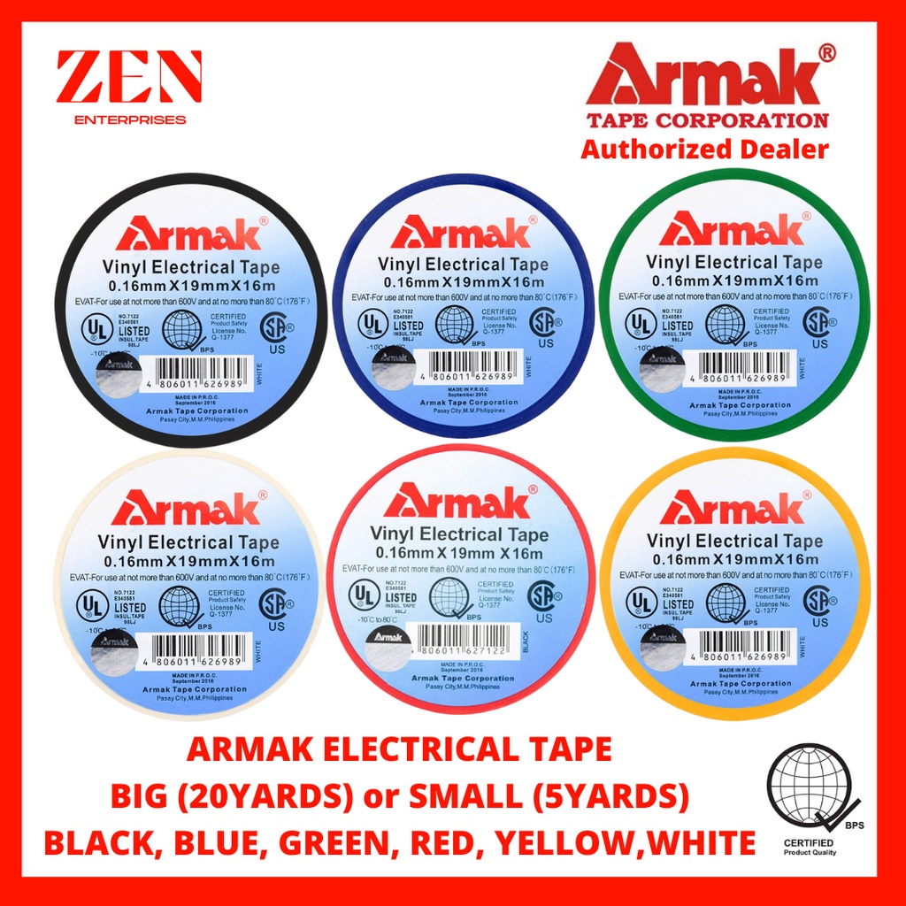 ORIGINAL Armak Vinyl Electrical Tape Small 4M & Big 16M | Shopee ...