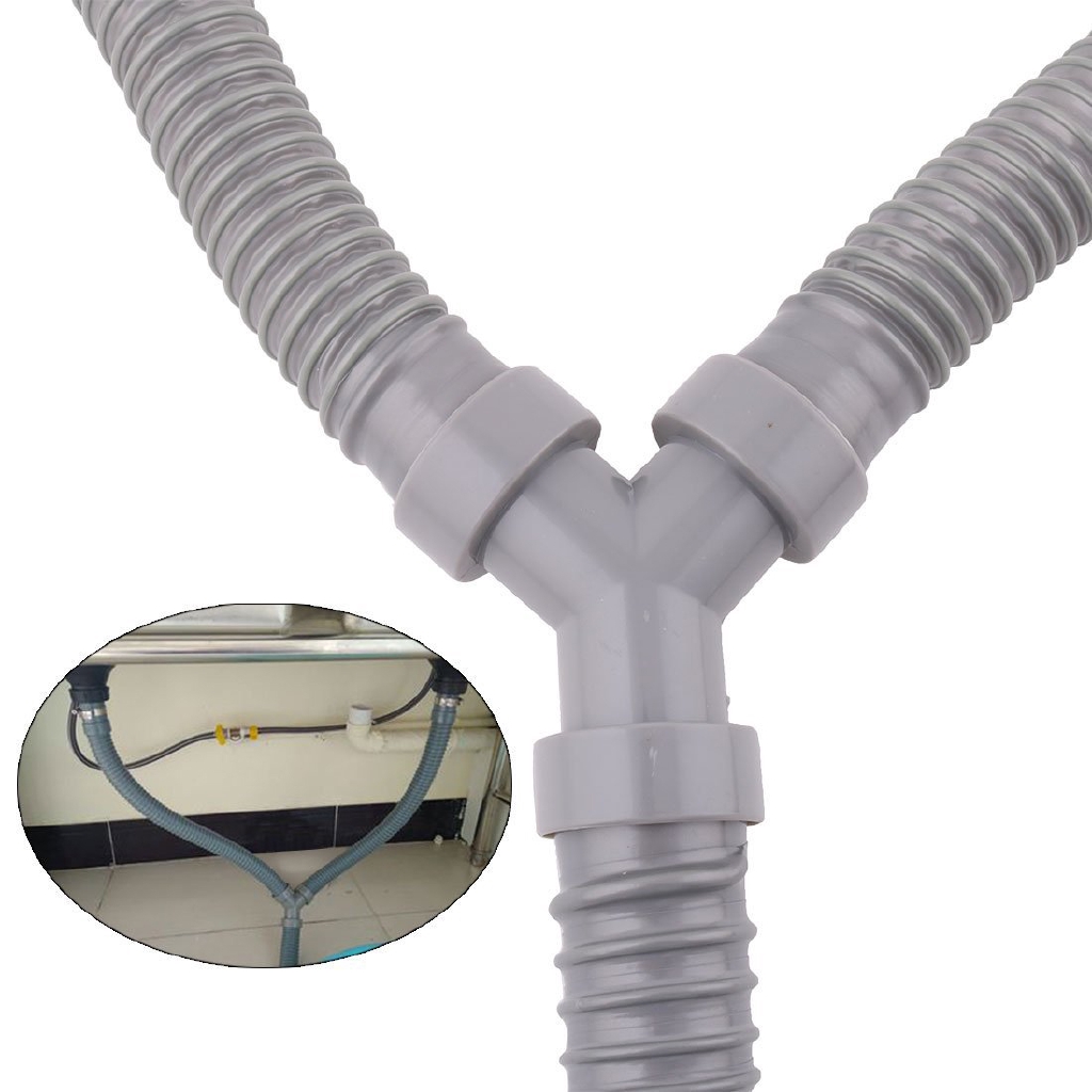 3.3Ft Washing PVC Y Shaped Drain Discharge Hose Pipe Connector COD ...
