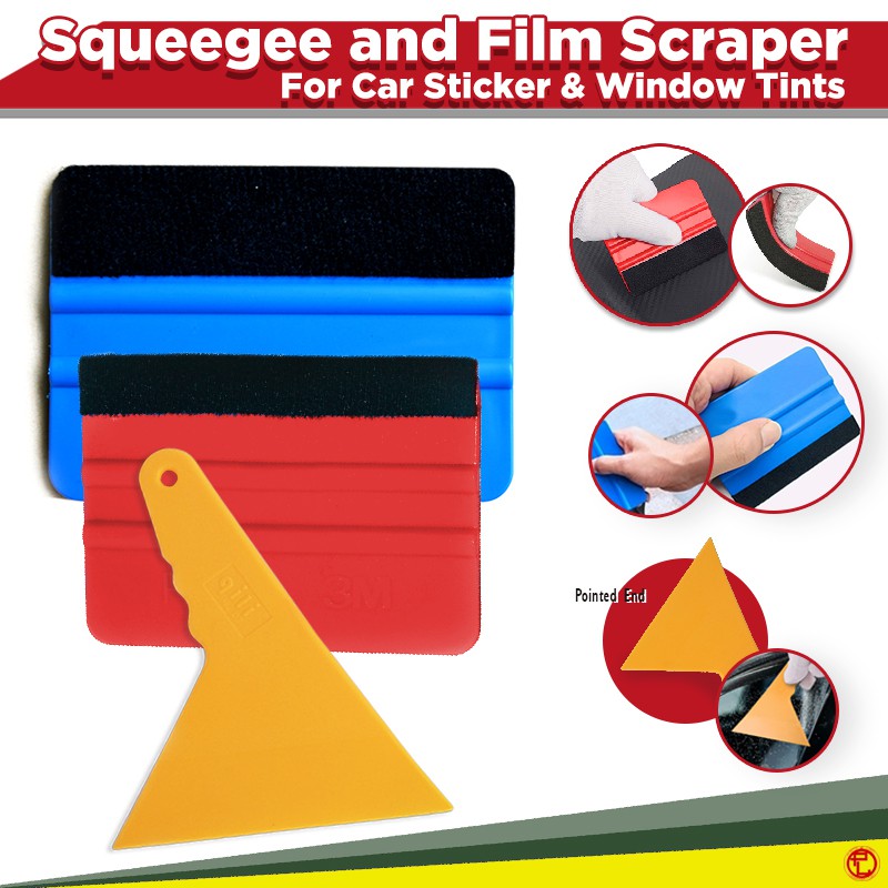 Squeegee and Triangular Film Scraper for Car Sticker / Decals ...