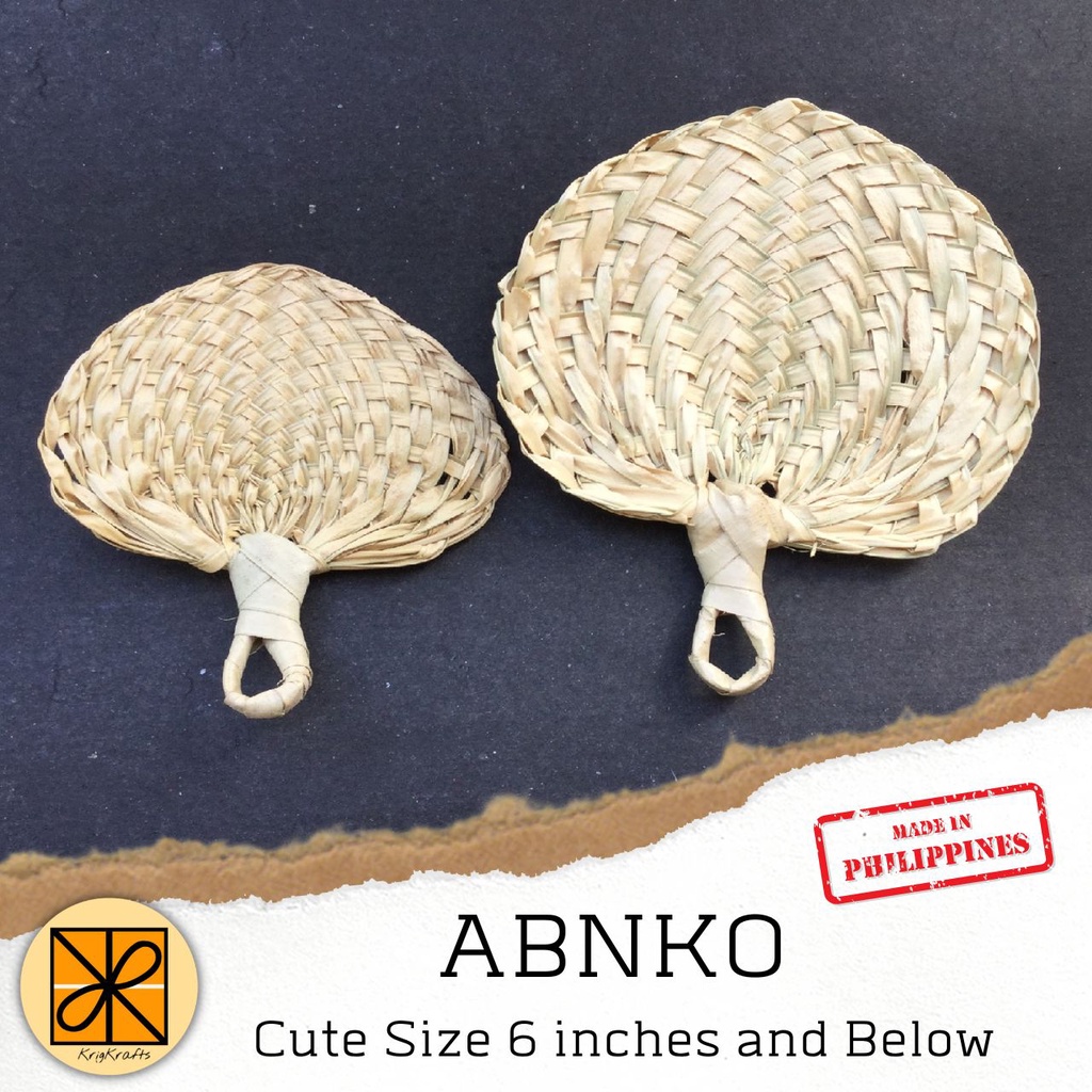 KrigKrafts Native Anahaw and Buri Abaniko Hand Fan Cute/Mini Size ...