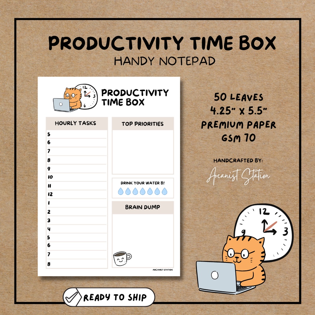Productivity Time Box - Notepad Planner | Shopee Philippines
