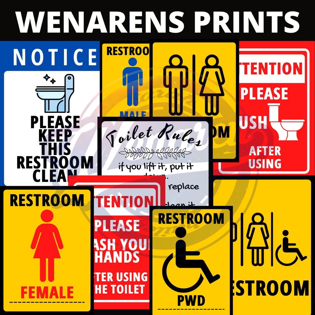 Bathroom Cr Restroom Toilet Laminated Sign Board A4 S - vrogue.co
