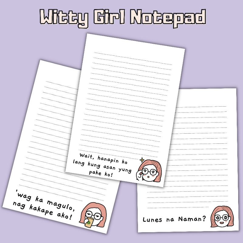 Witty Girl Notepad (A6) | Shopee Philippines
