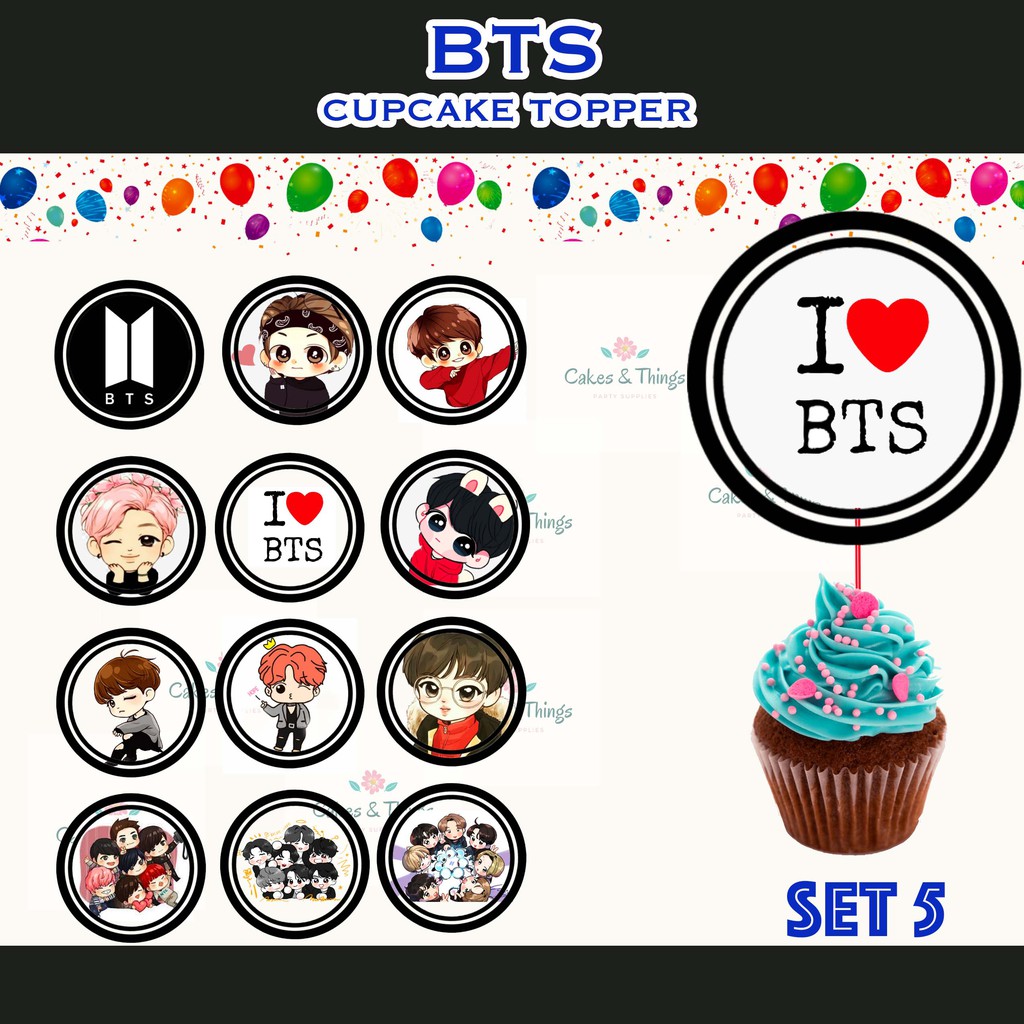 Printable BTS Cupcake Topper Bts Sticker Bts Cake Topper UK, 51% OFF