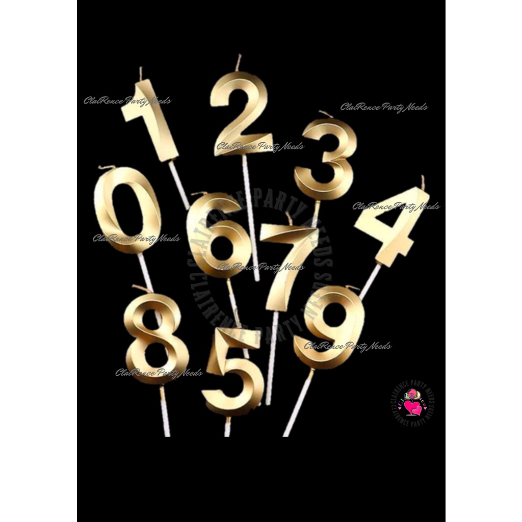 Gold Number Candle for Birthday Cakes Design and on Other Special ...
