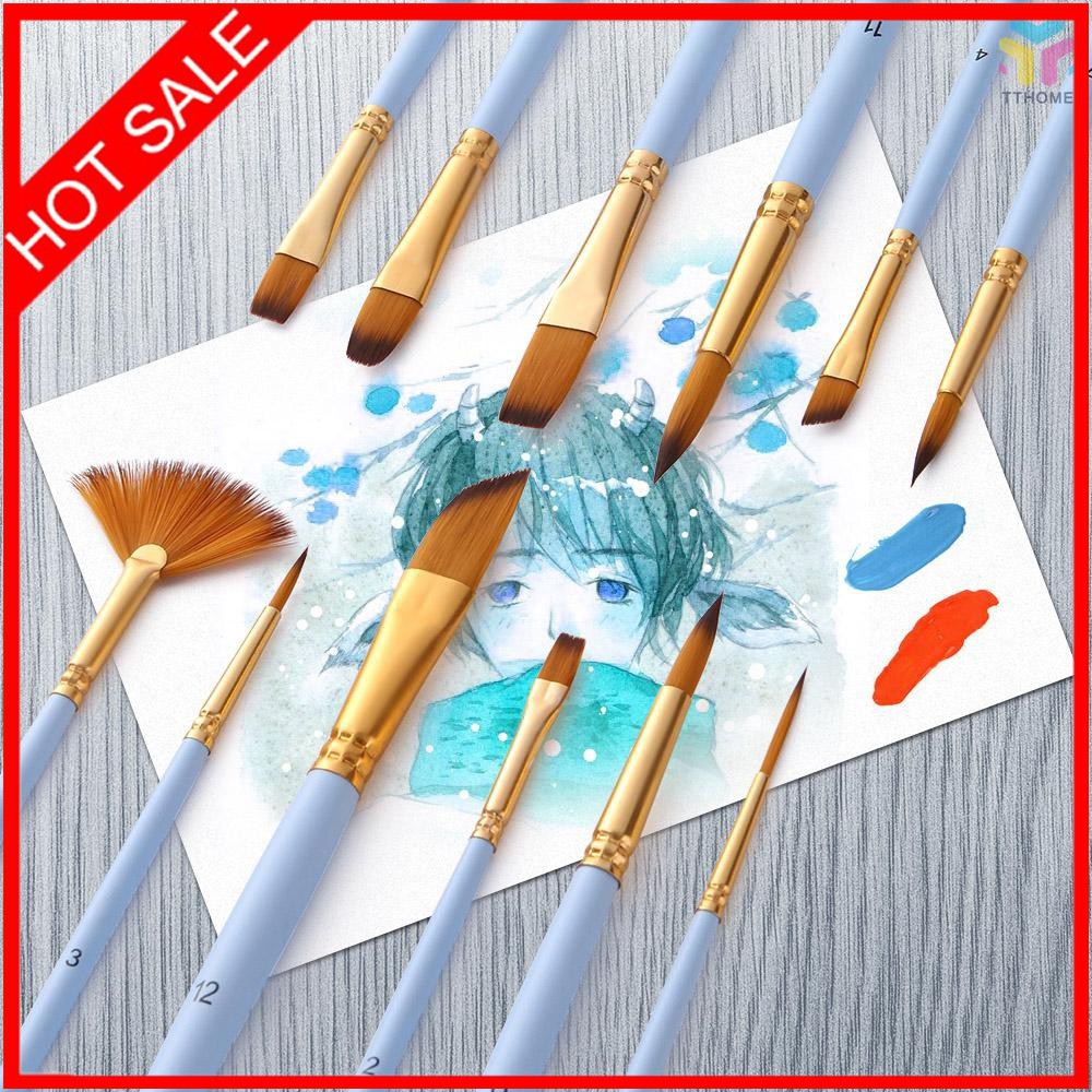 Fast Shipping* Fine Detail Paint Brush Set Double Color Taklon Hair ...
