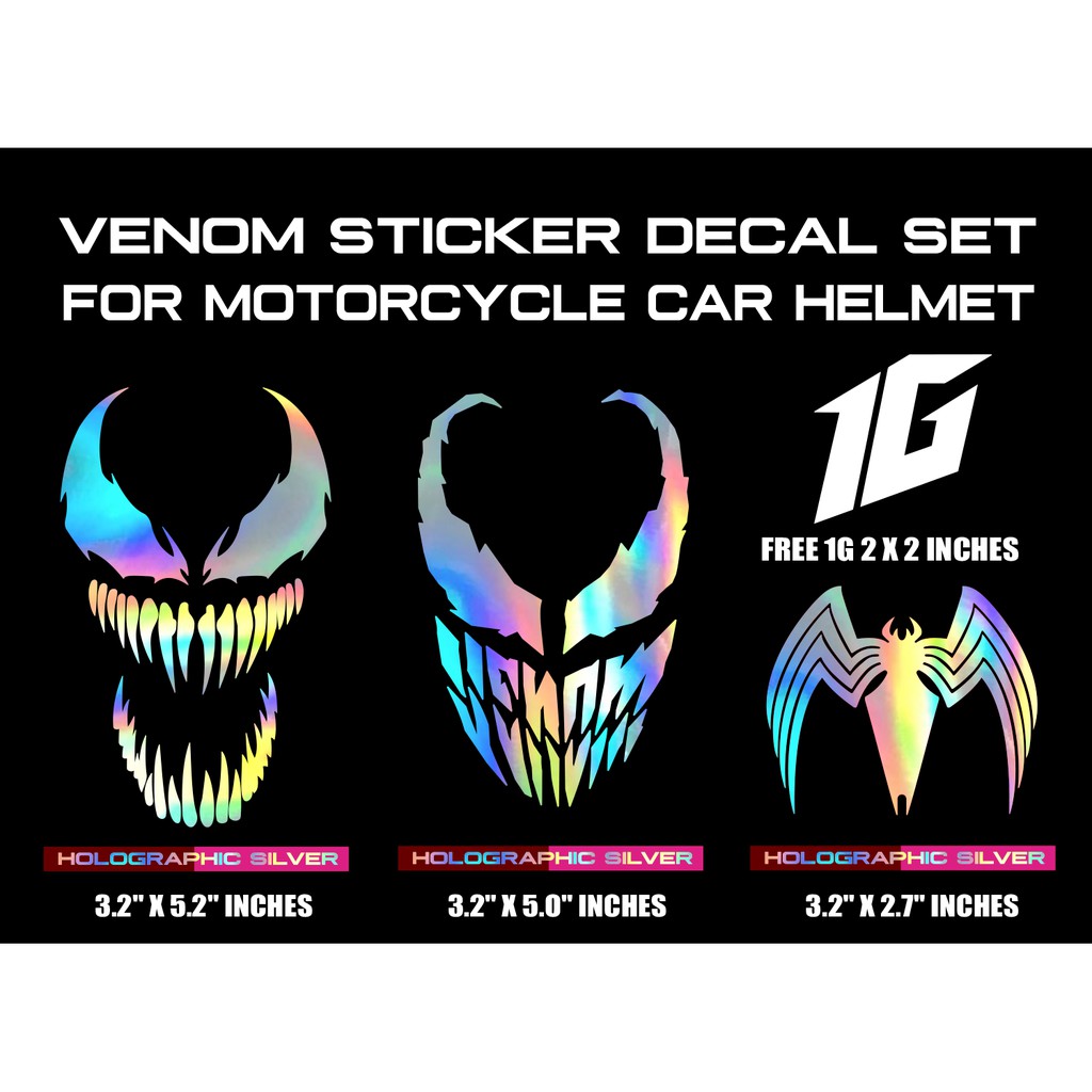 VENOM STICKER DECAL SET FOR MOTORCYCLE CAR WATERPROOF | Shopee Philippines