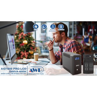 AWP AID1000 Pro LCD 1000VA / 600W Aide Series UPS | Shopee Philippines