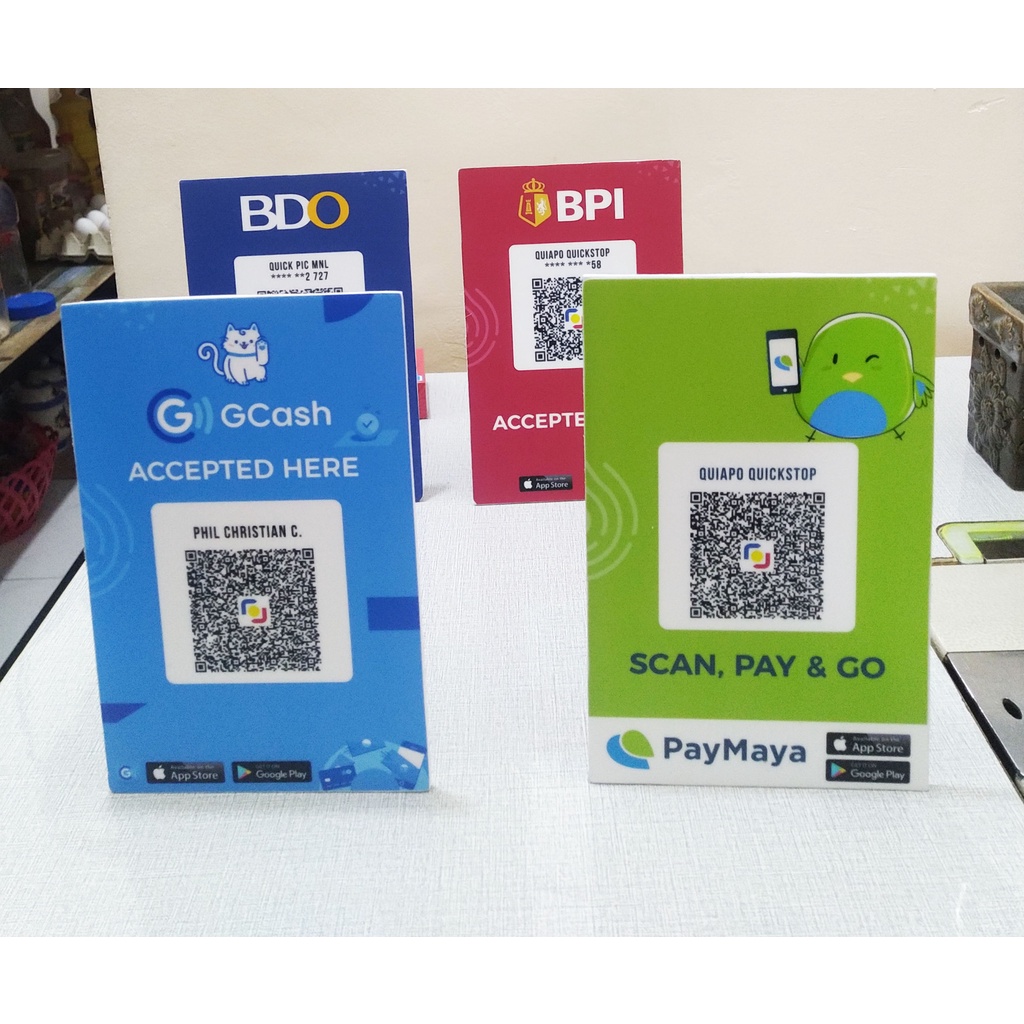 QR Code Standee - Scan to Pay GCASH PAYMAYA BPI BDO COINS | Shopee ...