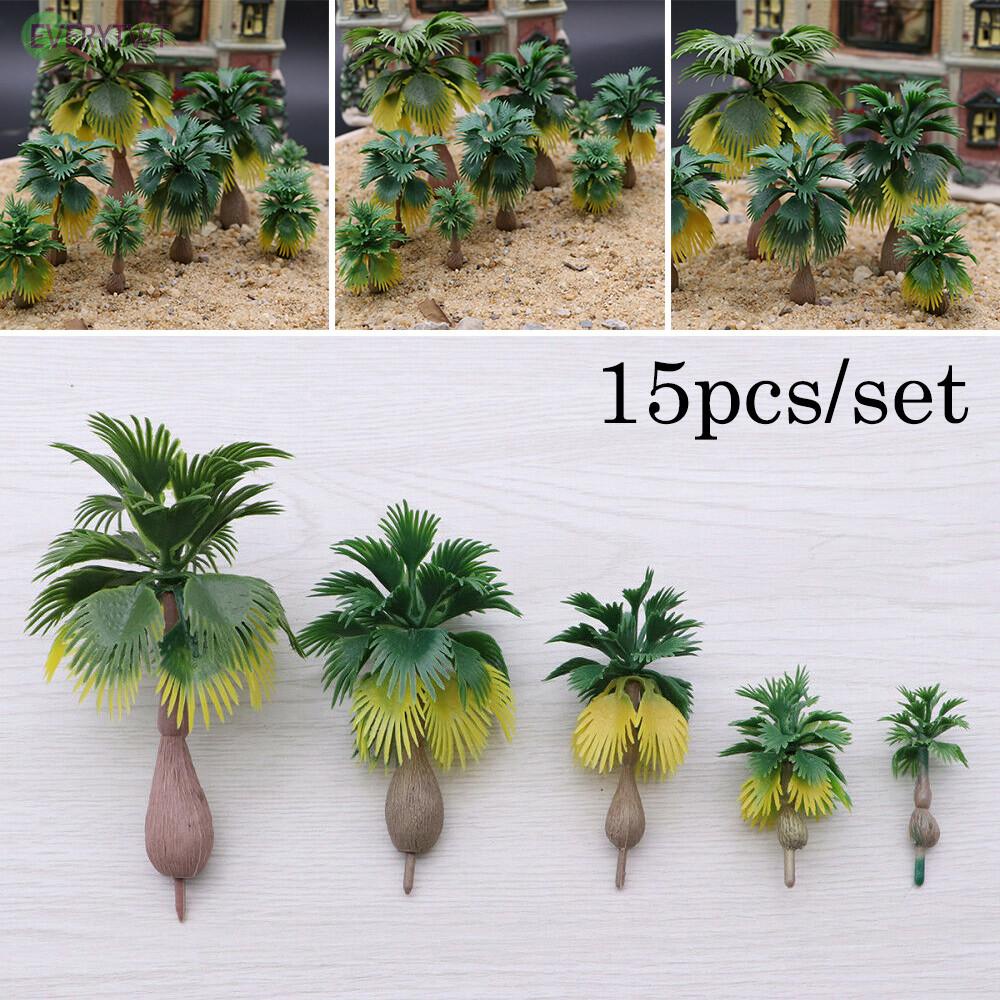 EVER*~15PCS MODEL TRAIN PALM TREES TROPICAL FOREST LANDSCAPE SCALE ...