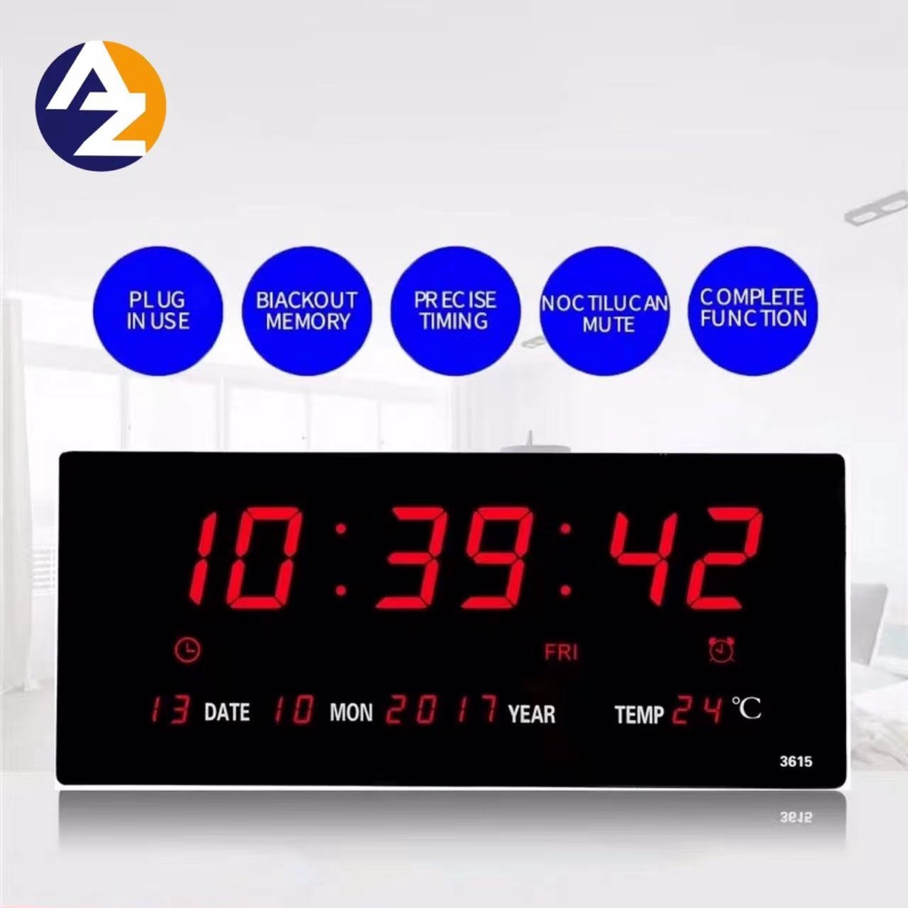 AZ Lancent Digital Wall Calendar and Wall Clock LED Electronic Wall ...