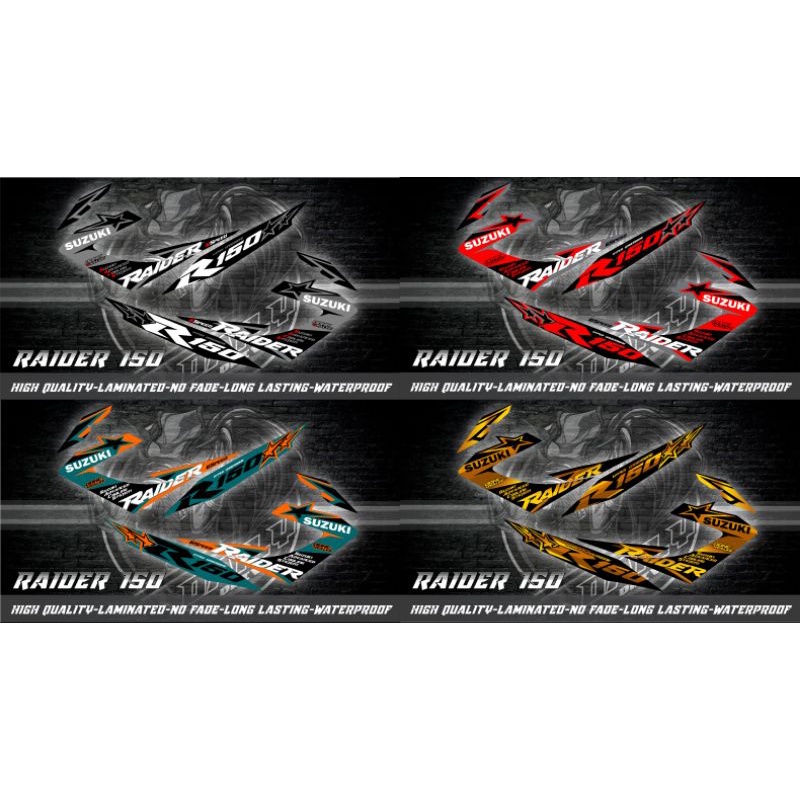 SUZUKI RAIDER 150 CARB/REBORN STOCK SIZE DECAL (STAR EDITION) | Shopee ...