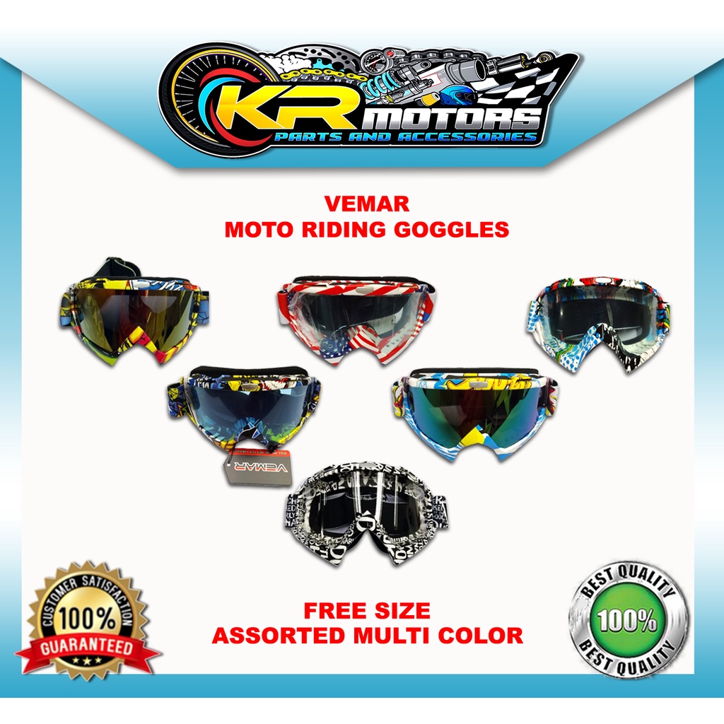 Vemar Moto Riding Goggles - Free Size ( Original ) | Shopee Philippines