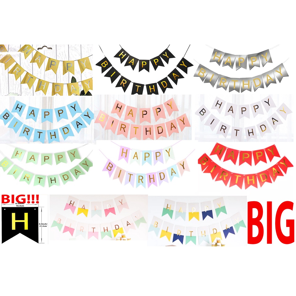 All Colors BIG Happy Birthday Banner Birthday Decoration At Home Debut ...