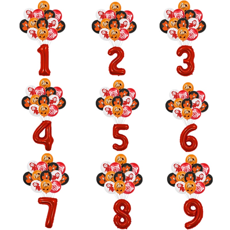 Disney Turning Red Theme Balloon Set Decor Baby Shower Kids Birthday ...