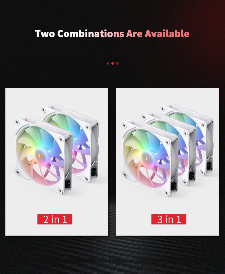 JONSBO ZF120W Computer Case Fan Wireless Tandem PWM ARGB Colorful ...