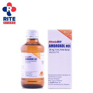 RiteMED Ambroxol 30mg Syrup 60mL 1 Bottle (Cough Relief) | Shopee ...