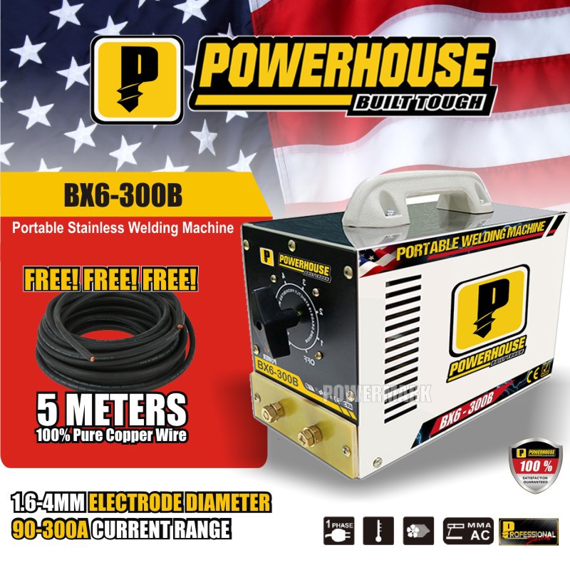 Powerhouse BX6-300B Portable Welding Machine 300 Amperes with FREE 5 ...