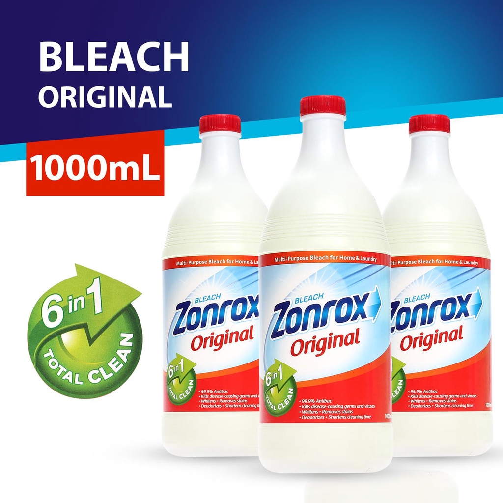 Zonrox Bleach Original (1 Liter) Set of 3 | Shopee Philippines