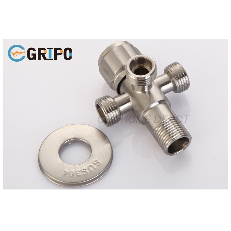 GRIPO sus 304 stainless high quality 3 way angle valve GP03W | Shopee ...