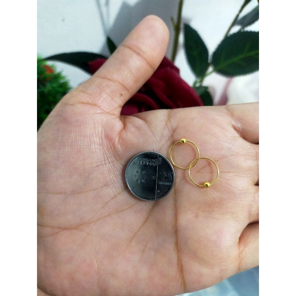 COD 18K LOOP EARING WITH BALL 10MM | Shopee Philippines