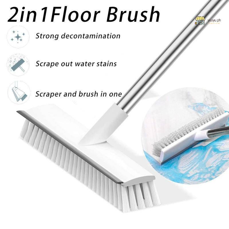 Floor Scrub Brush, 2 In 1 Scraper And Tub Tile Brush For Cleaning ...
