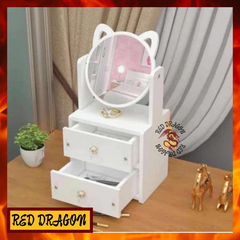 Cute Elegant Mini Vanity Mirror Cosmetic Table For Women Dressers Make ...