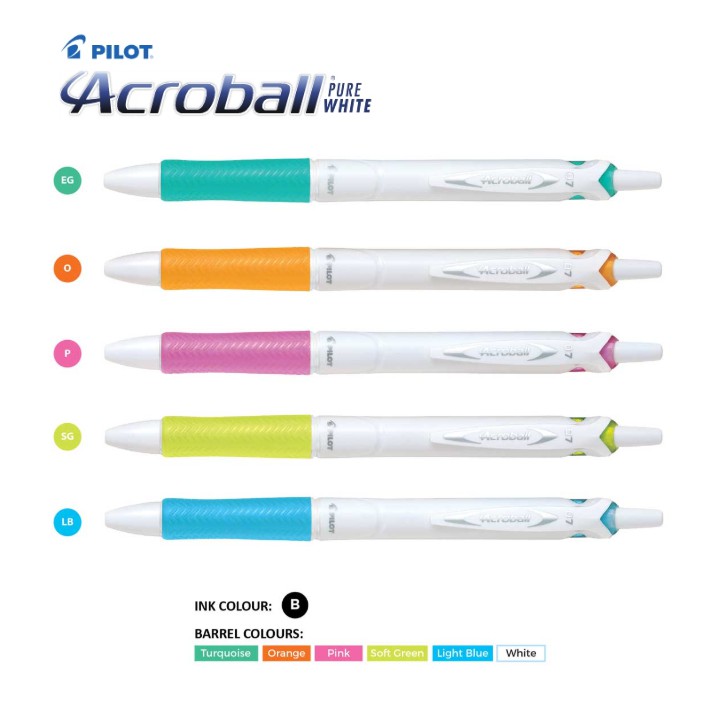 Pilot Acroball Pure White Retractable Pen | Shopee Philippines