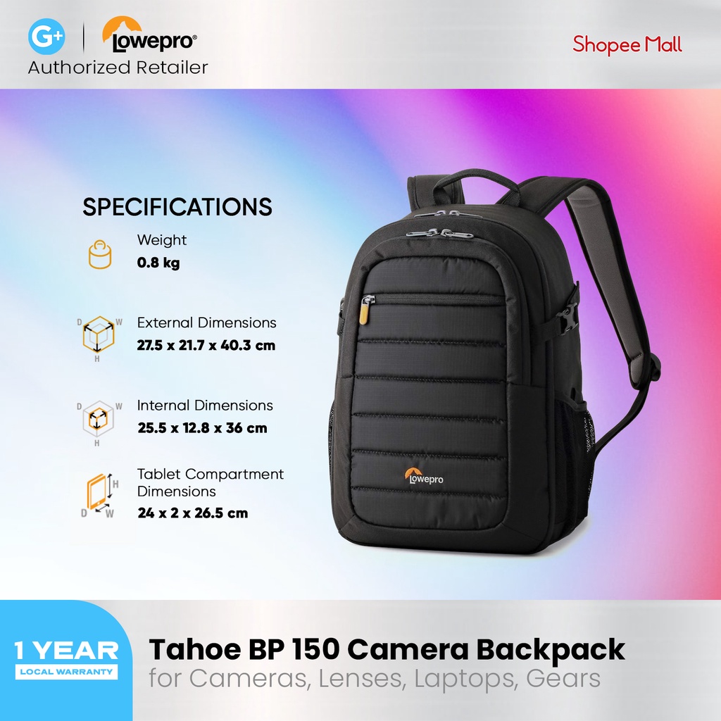 Lowepro Tahoe BP 150 Backpack For DSLR Camera | Shopee Philippines