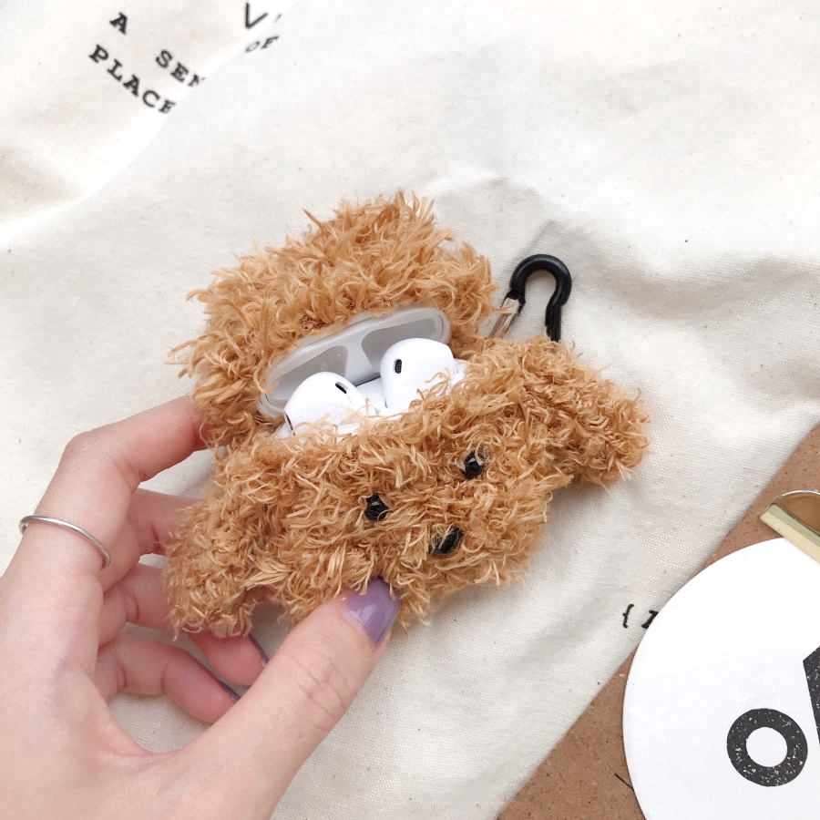Case AirPods 3D Plush Teddy Bear Earphone Shockproof Protection Cover Soft Silicone | Shopee ...
