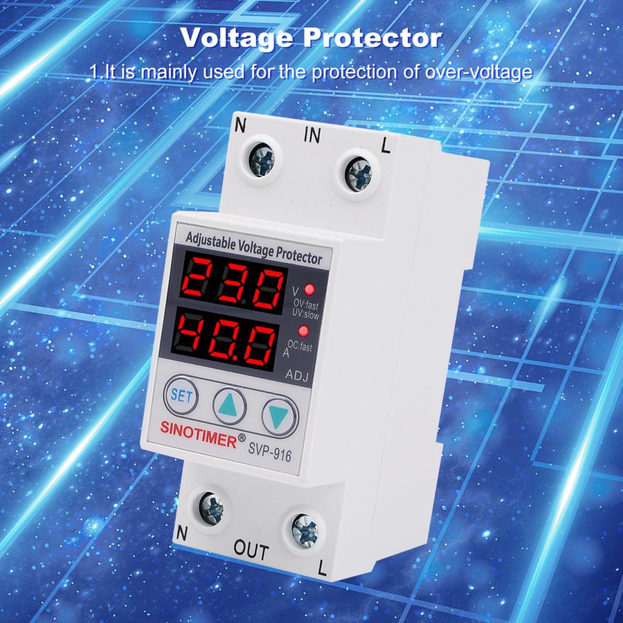 Sinotimer svp-916 230v 40a / 63a led electronic voltage relay | BeeCost