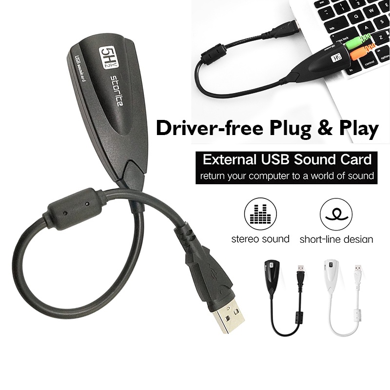 Sound Card Adapter 5Hv2 7.1 External USB Sound Card Adapter Steel ...