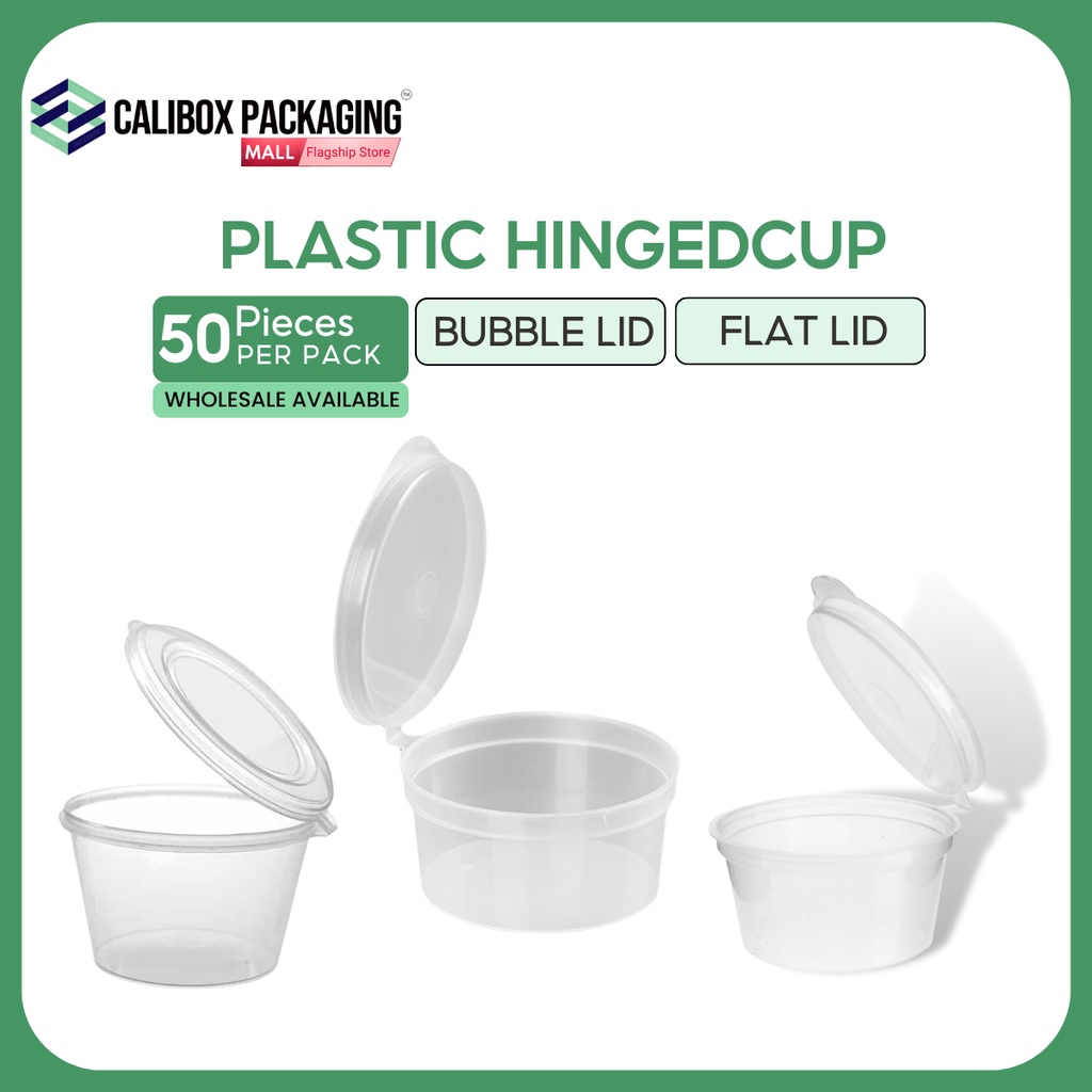 Calibox Packaging Plastic Hinged Cup, Sauce Cup, Salad Cup ...